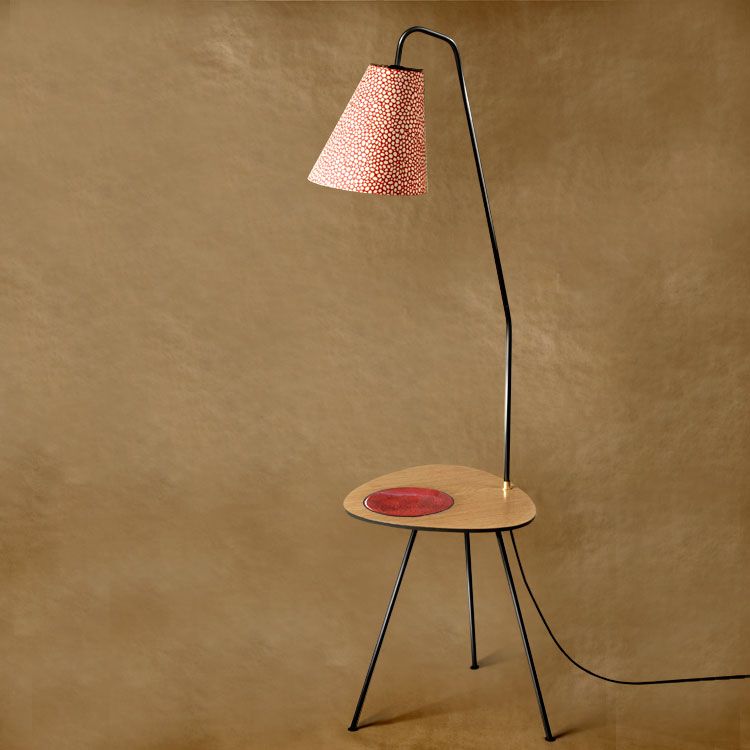 Lampadaire tablette | table d'appoint vintage - La Manufacture Nouvelle